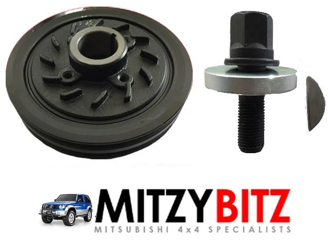 MITSUBISHI L200 K64 K74 96-07 4D56 Engine Crank Shaft Twin Pulley ...