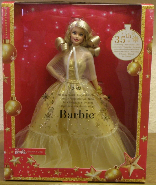 BARBIE 35TH ANNIVERSARY Holliday Doll 2023 Blonde HJX08 NIB New Sealed ...