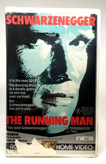 THE RUNNING MAN VHS PAL Extremely Rare EX-RENTAL Clamshell ROADSHOW ...
