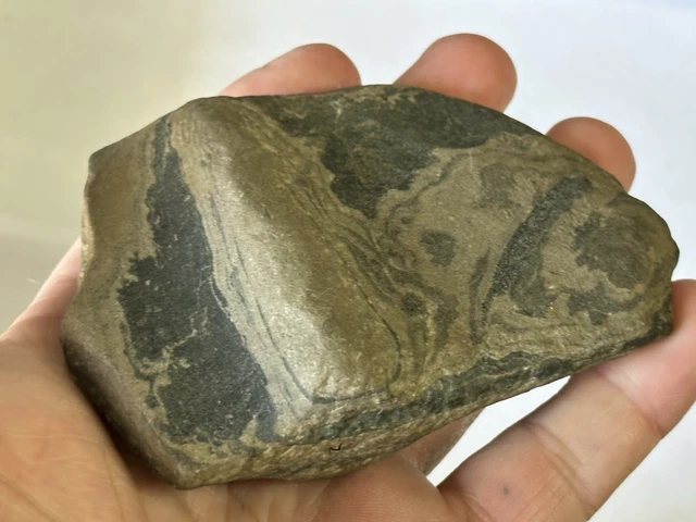 NICE BANDED SLATE Wing Banner Bannerstone Preform From Wisconsin Atlatl ...