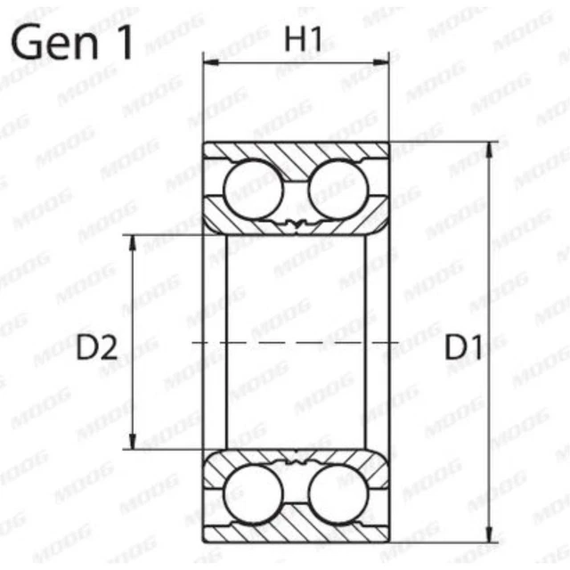 CUSCINETTI RUOTA MOOG set cuscinetti ruota posteriori per Renault Clio ...