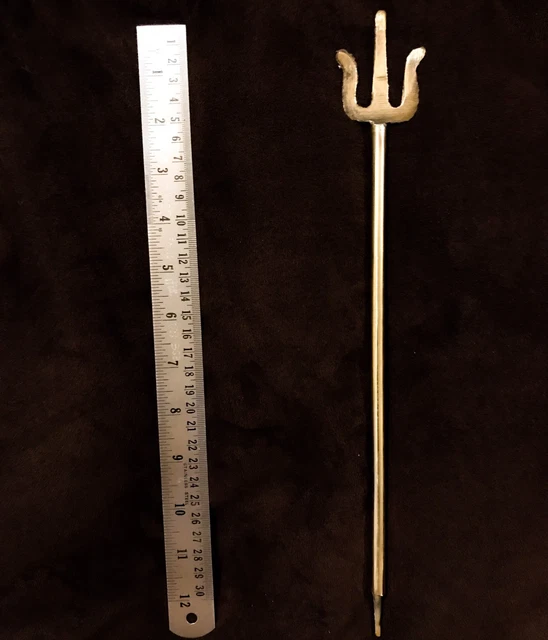 TRIDENT BRASS TRISHUL - Protection Charm Ritual Altar Puja Wicca Pagan ...