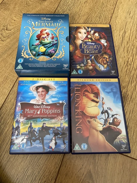 DISNEY LITTLE MERMAID Boxset, Beauty And The Beast , Lion King And Mary ...