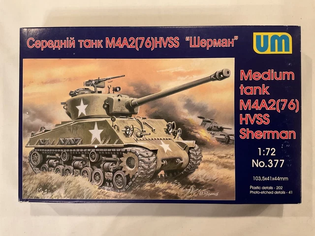 UM MODEL KIT 1/72 scale MEDIUM TANK M4A3(76) HVSS SHERMAN #377 £16.31 ...