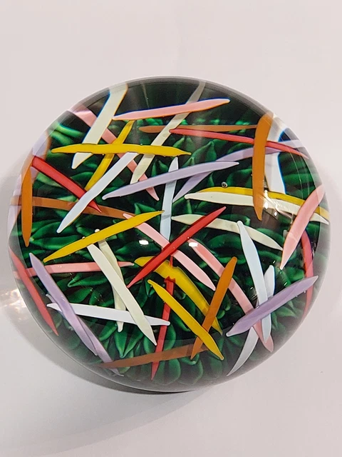 ST LOUIS PAPER Press Olive Leaves Signed Dated 1998 Paperweight ...