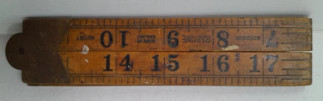 VINTAGE RABONE BOXWOOD Folding Wooden Ruler 24” Carpentry No. 1167 $6. ...