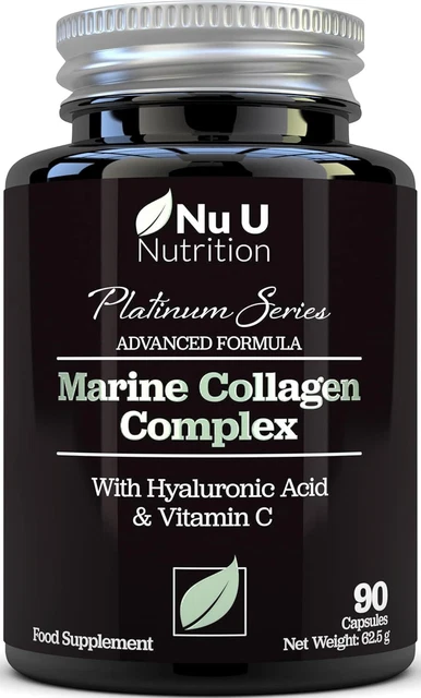 MARINE COLLAGEN WITH Hyaluronic Acid, Vitamin C - 90 Hydrolysed Capsules (not Ta £23.99 ...