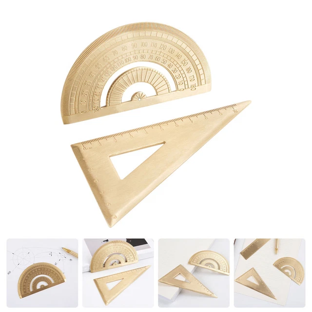 METAL TRIANGLE RULER Drawing Protractor Triangular Measuring £10.15 ...