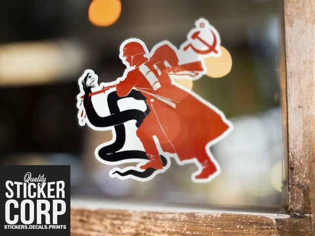 VINTAGE WW2 RUSSIA Germany Style Propaganda Retro War Decal Sticker $3. ...