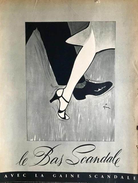 ANCIENNE PUBLICITÉ POUR le bas Scandale, dessin de GRUAU, années 50 EUR ...