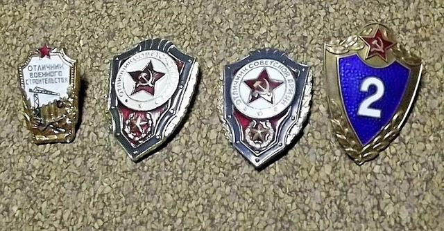 4 ORIGINAL MILITARY badges USSR. ENAMEL. Soviet army. PCS 4 $5.00 ...