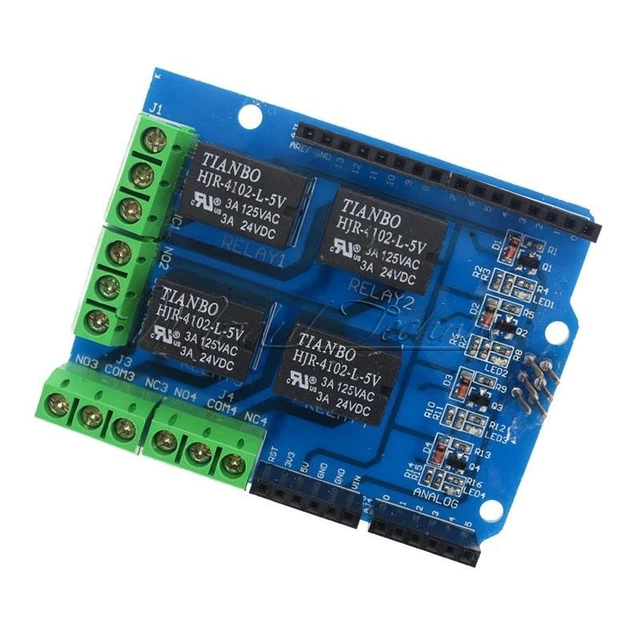 ARDUINO RELAY SHIELD 5V 4 Channel Relay Module Four Channel For Arduino ...