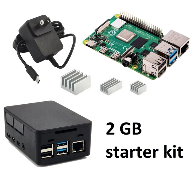 RASPBERRY PI 4 2GB Single Board Computer SBC starter kit New Free ...