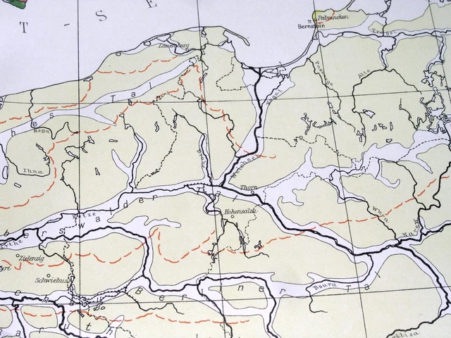 1934 ORIGINAL VINTAGE Geological Map Of Poland And Germany / Central ...