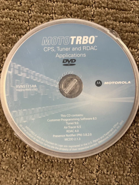 MOTOTRBO CPS TUNER RDAC Software Disc RVN5115AA Motorola $27.89 ...