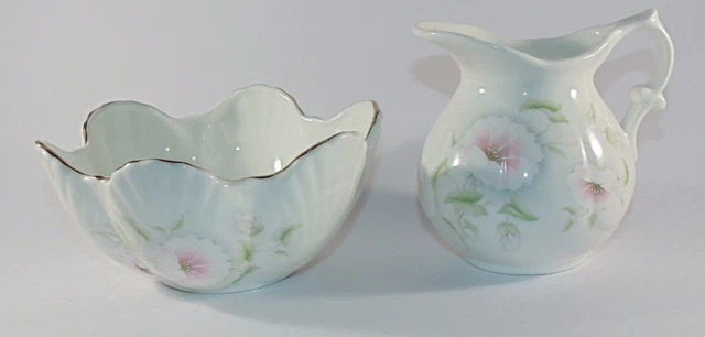 BEAUTIFUL FLORAL PATTERN Southfields Fine Bone China Bowl & Jug ...