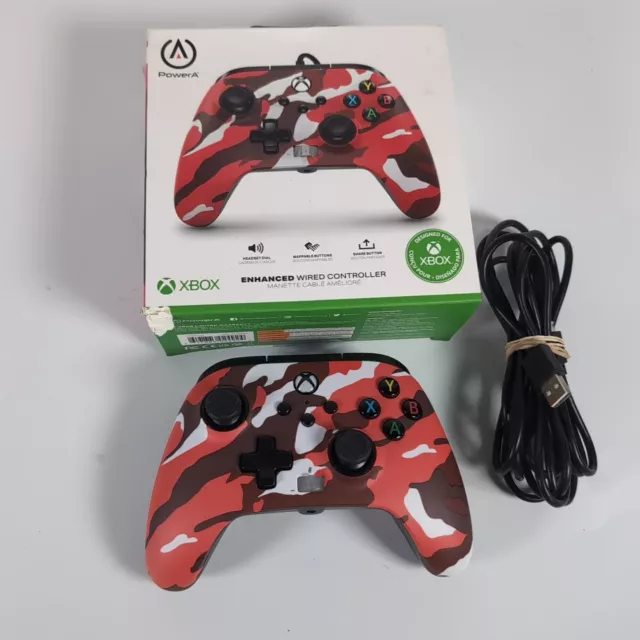 POWERA RED CAMO Enhanced Wired Controller Xbox Series X/S One/PC Boxed ... POWERA RED CAMO Enhanced Wired Controller Xbox Series X/S One/PC Boxed ...
