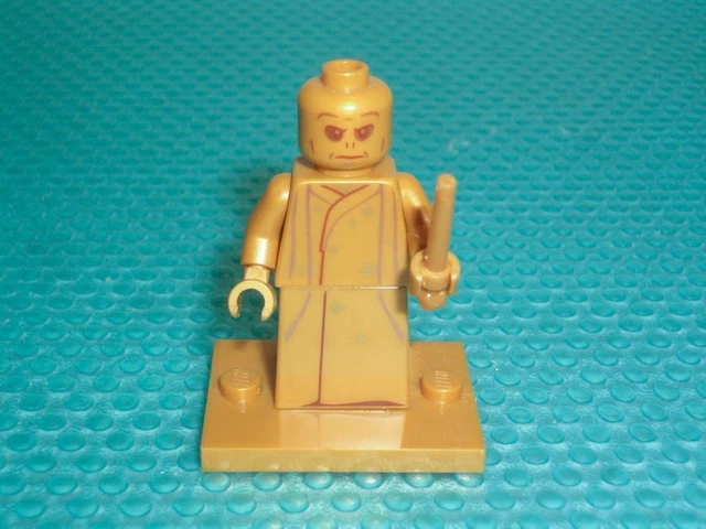 LEGO MINIFIGURE VOLDEMORT Harry Potter Gold 20th Anniversary w/Stand ...