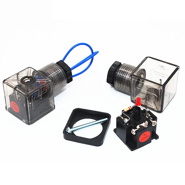 HYDRAULIC SOLENOID VALVE Plug Led Indicator Light AC 220V,DC 24V DC12V ...