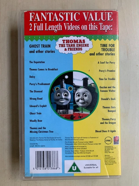 THOMAS THE TANK Engine & Friends - Ghost Train & Time For Trouble - Vhs ...