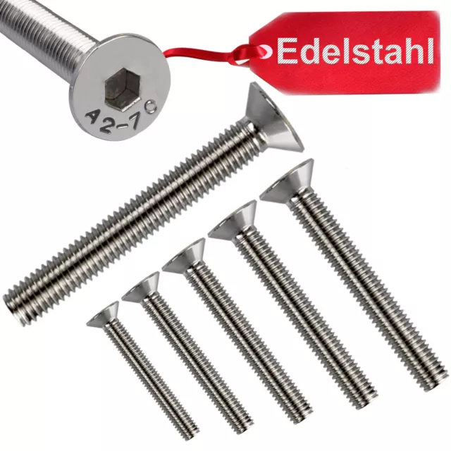 SENKKOPFSCHRAUBEN DIN 7991 M3/M4/M5/M6/M8/M10 Innensechskant Senkschraube V2A A2 EUR 5,58 ...