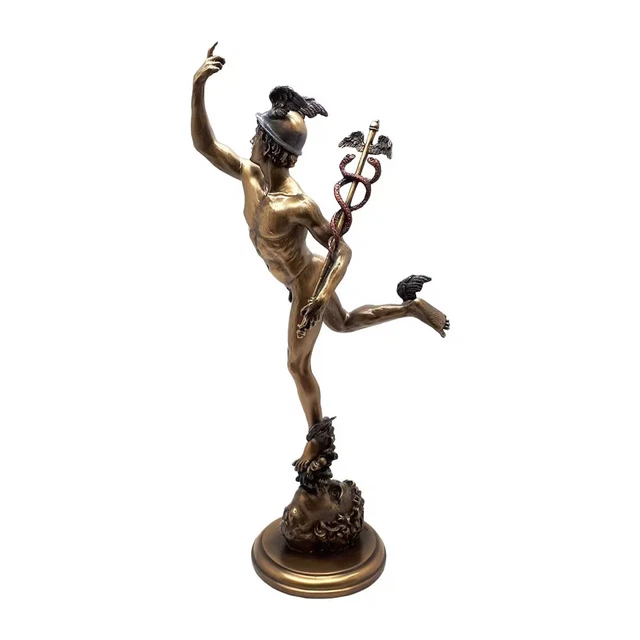 STATUA HERMES MERCURIO Dio Greco Romano Romana Bronzo Fuso Freddo ...