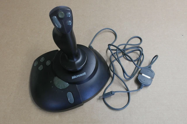 MICROSOFT SIDEWINDER PRECISION Pro Retro PC Joystick with USB adapter ...