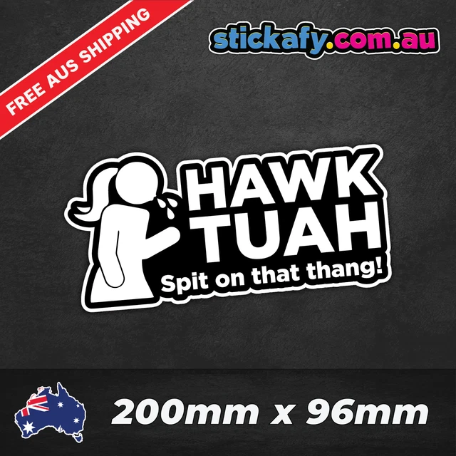 HAWK TUAH SPIT on that thang! Sticker Funny Laptop Car Window Bumper Ute Decal $5.95 - PicClick AU