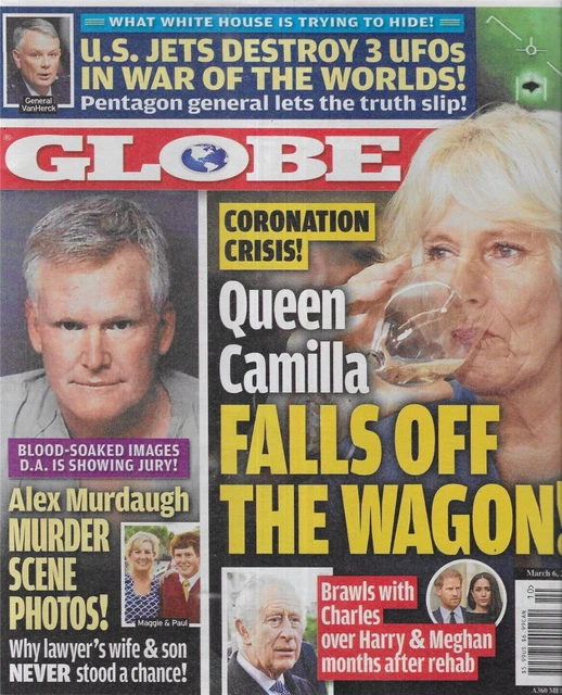 GLOBE MAGAZINE CAMILLA Parker Bowles Alex Murdaugh Reese Witherspoon ...