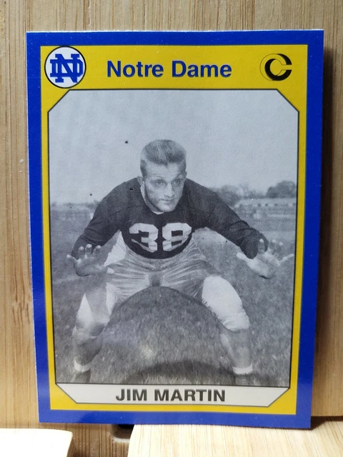 JIM MARTIN🏆1990 COLLEGE C. NOTRE DAME #185 Fighting Irish NFL Card🏆 EUR ...