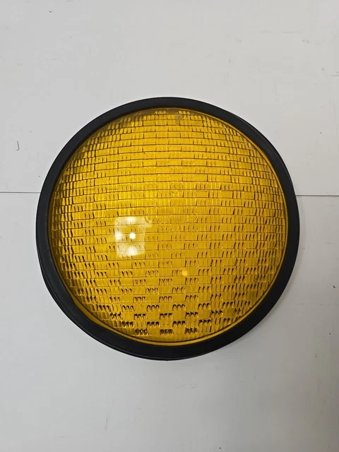 ECONOLITE GLASS 8-3/8& DIA Yellow Amber Traffic Signal Light Lens ...