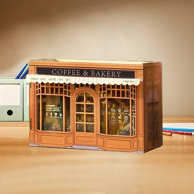 MINI WOODEN HOUSE Kit Page Turning Design Decorative Collectible For ...