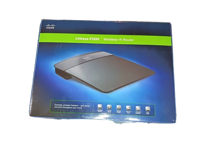 CISCO LINKSYS E1200 Wireless-N Router WiFi 2.4GHz Ethernet 300Mbps $18. ...