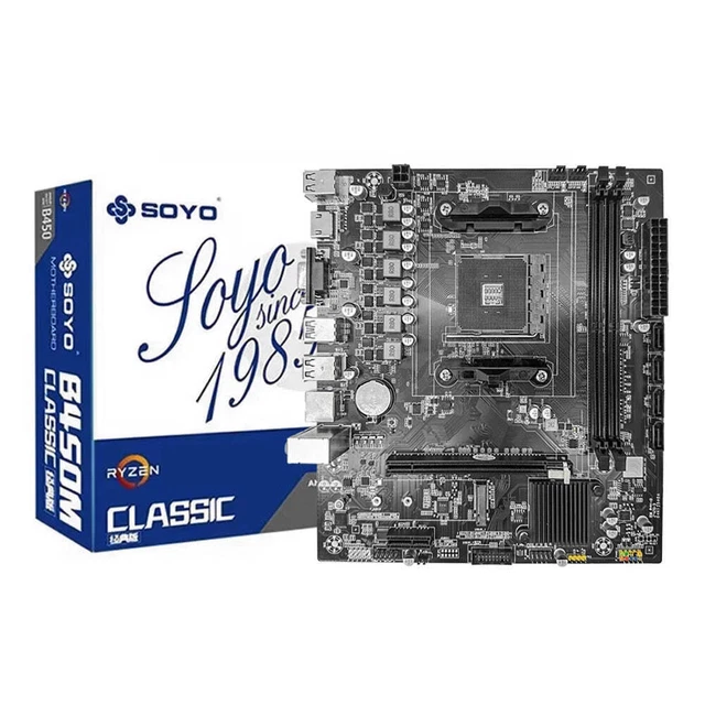 AMD B450M DDR4 RAM M.2 NVMe PCIe 3.0 Motherboard AM4 Supports All AMD ...