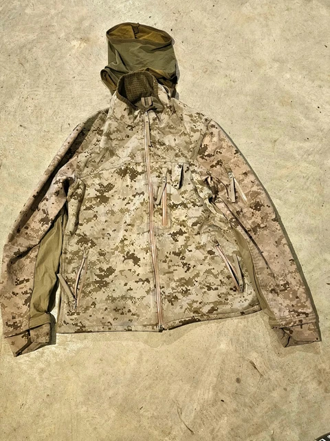RARE US MARINE Corp 180s COMBAT DESERT JACKET SOFTSHELL/ GORTEX ...