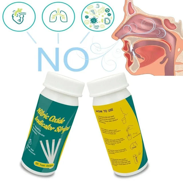 NITRIC OXIDE STRIPS Test Salivary Nitrite Levels Strips CHU 25 K9 S7D3 ...