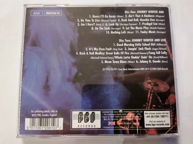 JOHNNY WINTER AND/LIVE Johnny Winter And by Johnny Winter (CD, 2004) B5 ...