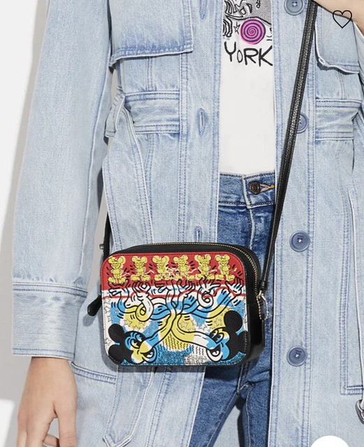 NWT COACH Disney Mickey Mouse X Keith Haring Mini Camera Bag Authentic ...