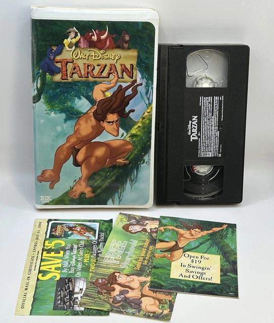 TARZAN VHS 1999 Disney Video Tape Animation Movie Inserts Clamshell ...