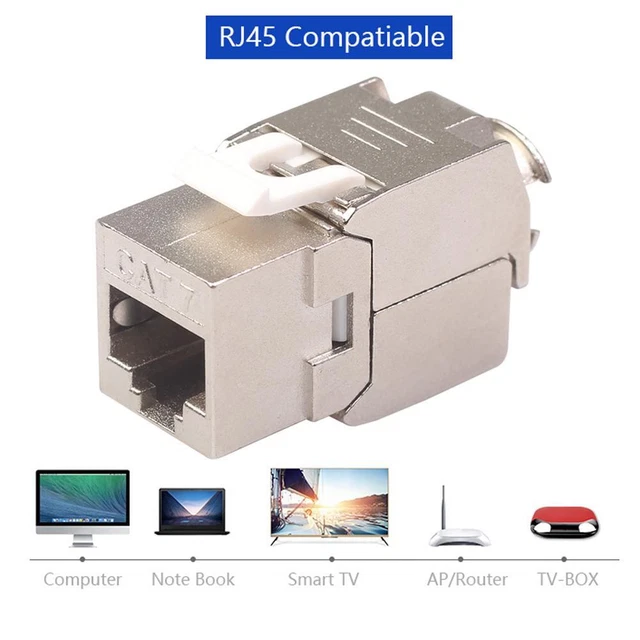 RJ45 CAT7 SHIELDED Plug Adapter Network Modular Connector Plug for ...