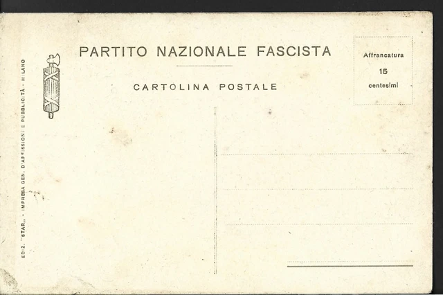 CARTOLINA- PARTITO NAZIONALE Fascista - Illustrata EUR 9,99 - PicClick IT