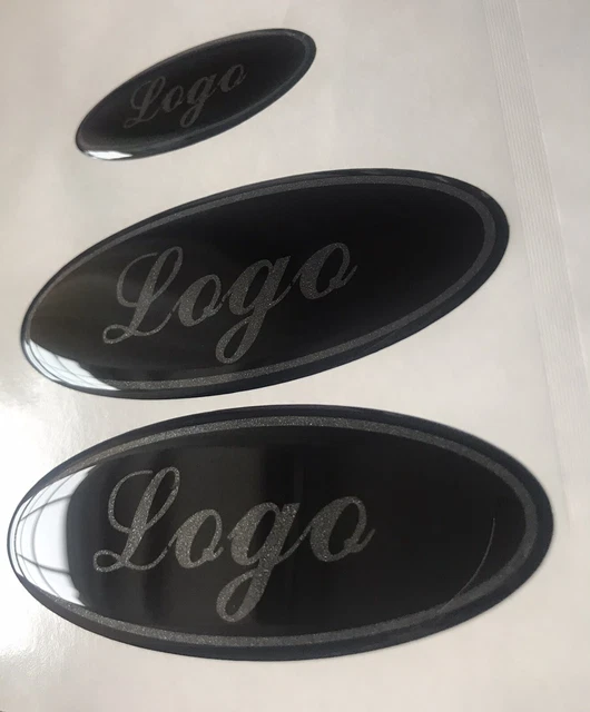 FORD FIESTA MK6 ST150 Gel Badge Overlay Black/ Charcoal Front back s ...