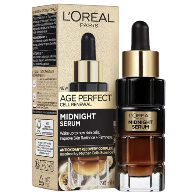 L’ORÉAL AGE PERFECT Midnight Serum 30ml Pack of 2 Cell Renewal Night ...
