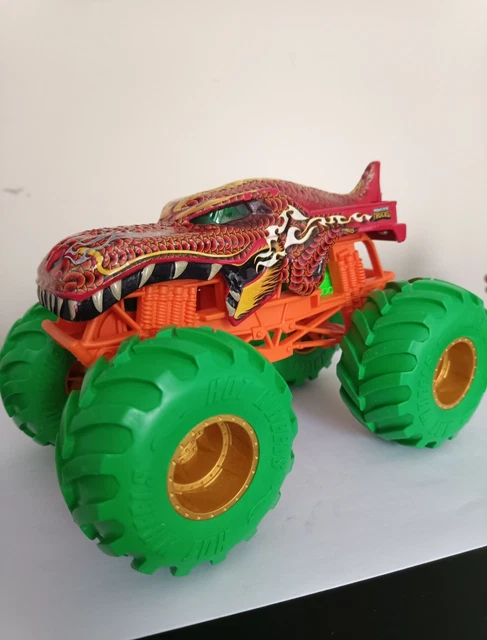 HOT WHEELS OVERSIZE 'Mega Wrex' Monster Truck Monster Jam Red Dragon ...