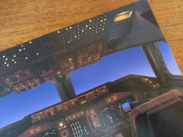 VINTAGE BOEING PRINT 747 Instrument Panel Color Nighttime 8.5 x 11 £7. ...