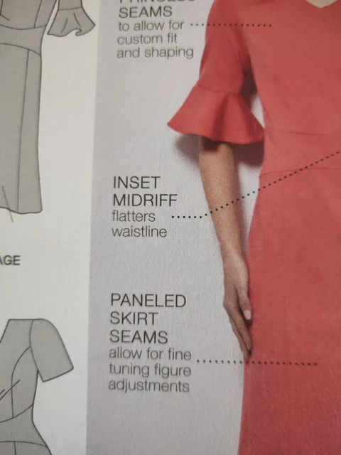 SIMPLICITY AMAZING FIT Sewing Pattern K8543 Dress Up To DD Cup Size 10 ...