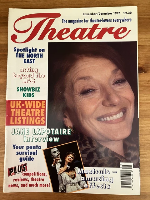 THEATRE MAGAZINE NOVEMBER/DECEMBER 1996 Jane Lapotaire Good Condition £ ...
