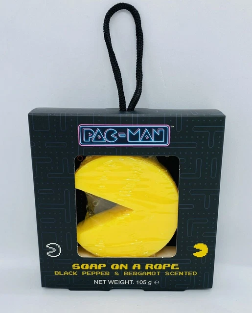 PAC-MAN SOAP ON a Rope Yellow Black Pepper Bergamont 105g $23.34 ...