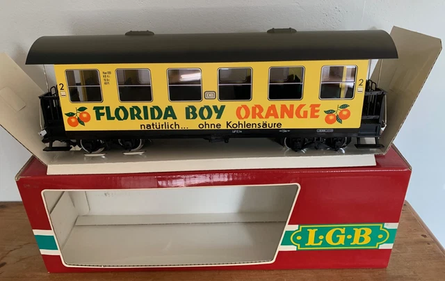 LGB 'G' GAUGE 3072 Db Yellow Florida Boy Orange Second Class Coach ...