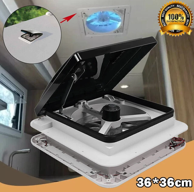ROOF VENT FAN Camper Van Motorhome RV Caravan Skylight Vent w/LED Light ...